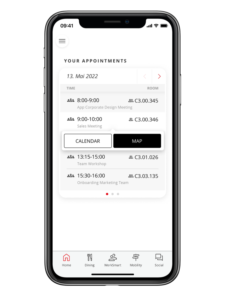 Options for customization in the Workplace Experience App
