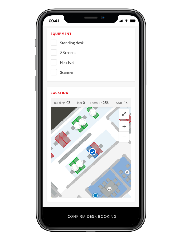 Options for customization in the Workplace Experience App