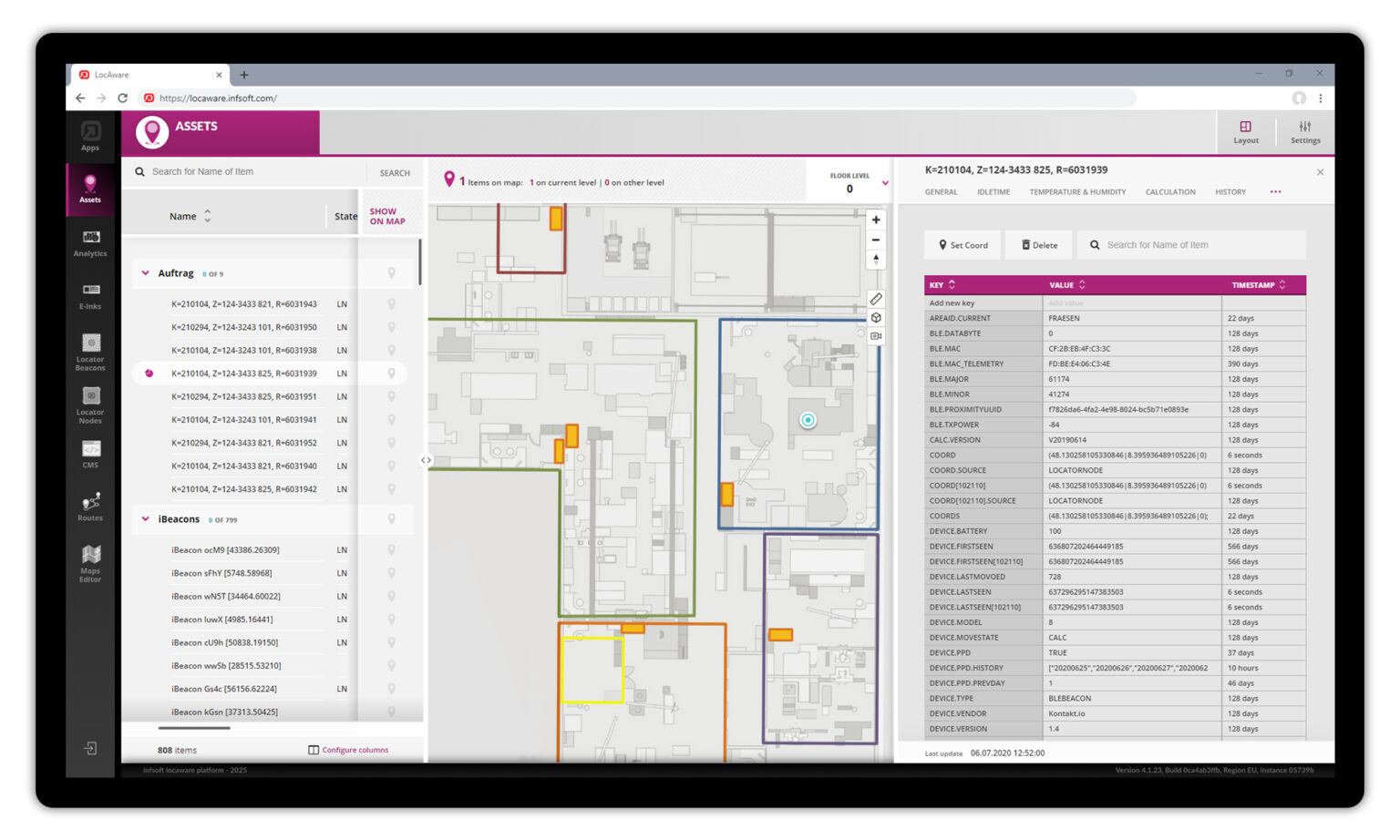 infsoft Assets – Real-Time Visualization of Devices